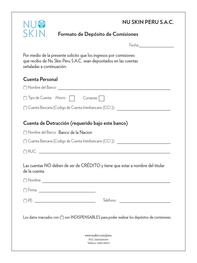 Pe Formato Deposito Comisiones PDF | PDF