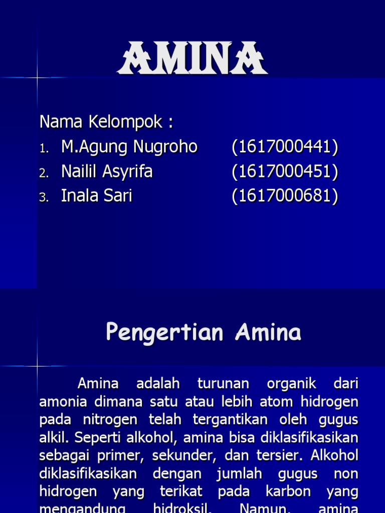 Pengantar Amina dalam Kimia Organik | PDF