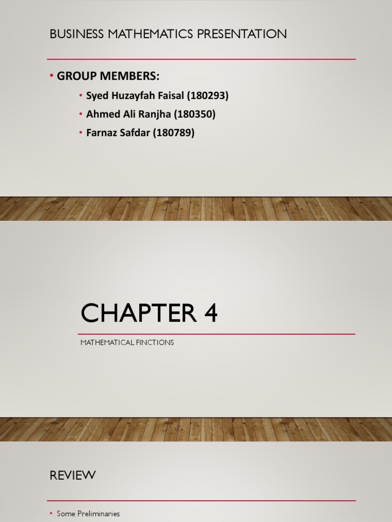 Business Mathematics: Functions Overview | PDF | Variable (Mathematics ...