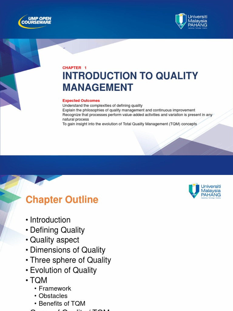 CH 1 - Introduction To Quality Management - OCW | PDF | Quality ...