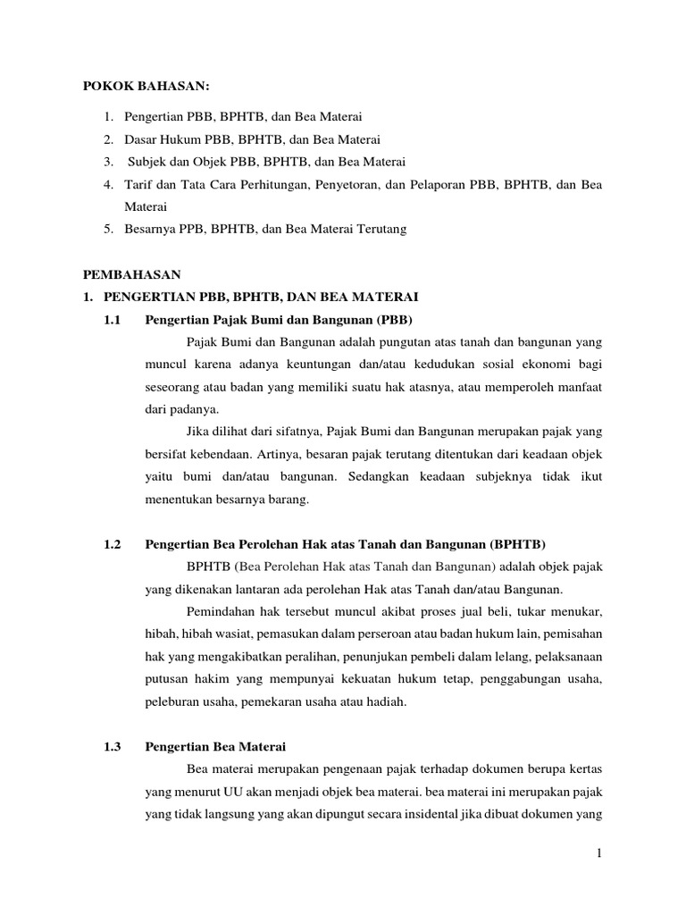 Sap 13 PBB, BPHTB, Bea Materai PDF | PDF | Pengelolaan Keuangan & Uang | Ilmu Sosial