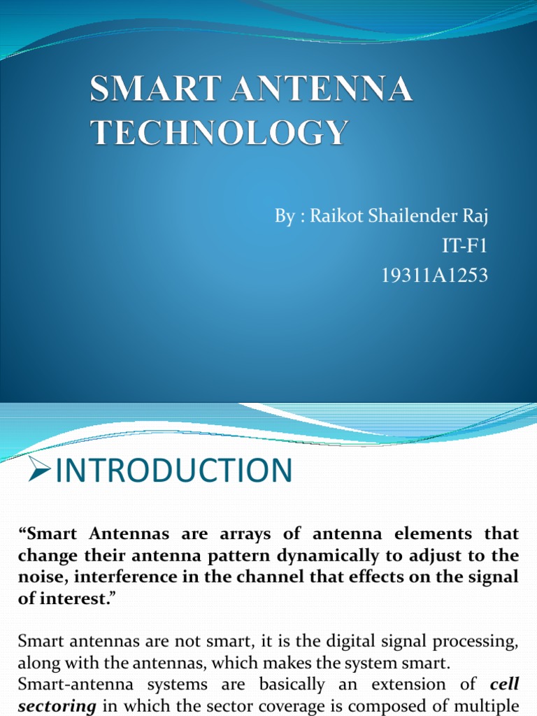 Smart Antenna ppt.1 | PDF | Antenna (Radio) | Cellular Network