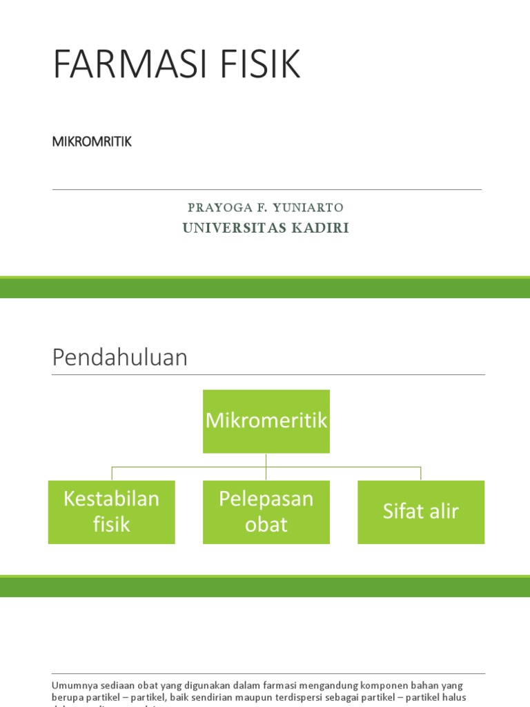 Mikromeritik dalam Farmasi Fisika | PDF | Pengembangan Diri