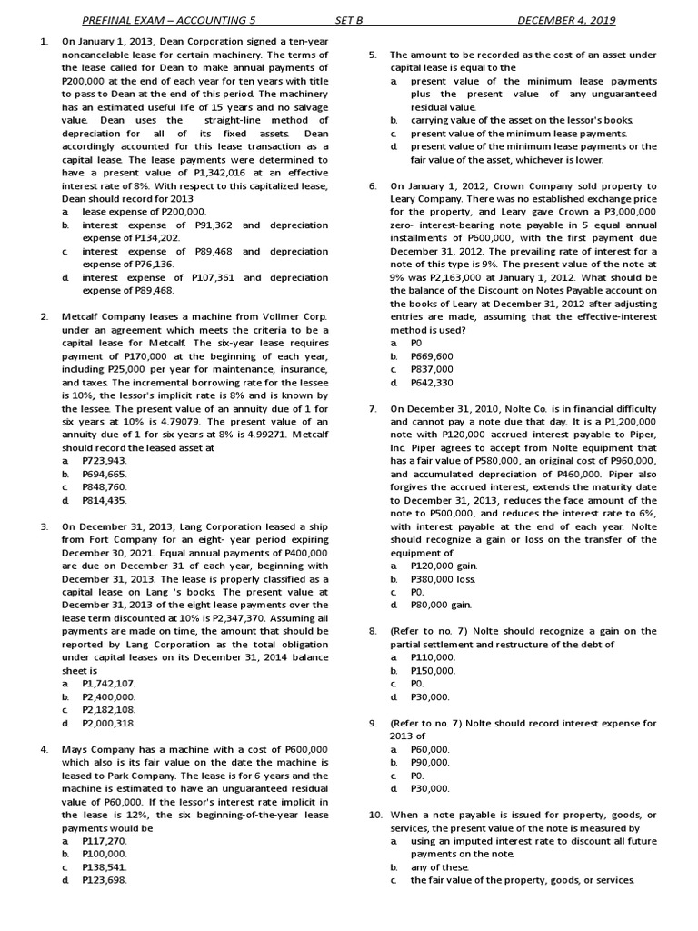 PF (B) - Compound, Notes, Debt Restruct, Leases | PDF | Present Value ...