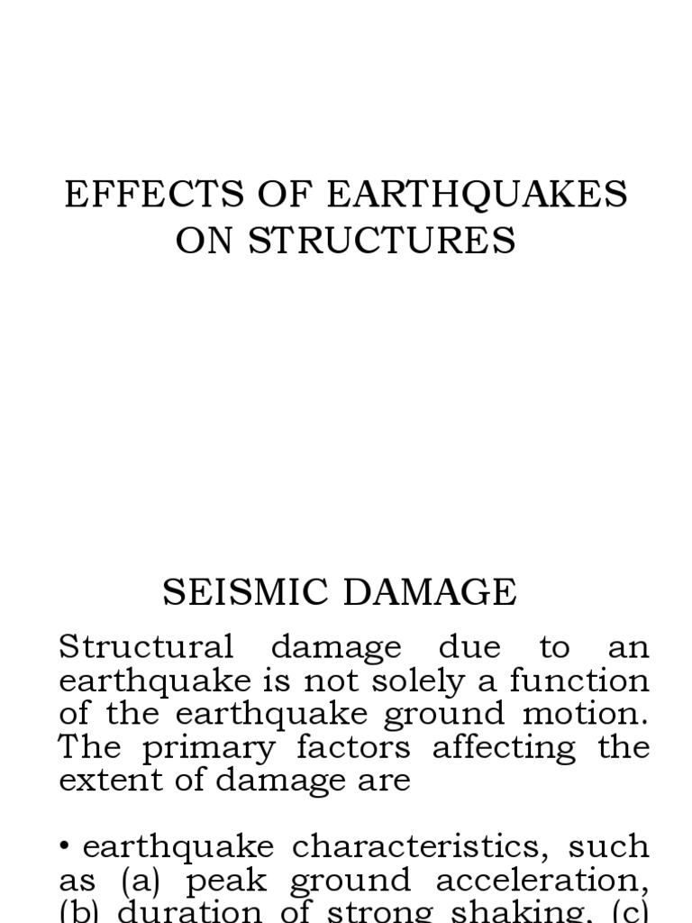 Effects of Earthquakes On Structures | Download Free PDF | Earthquakes ...
