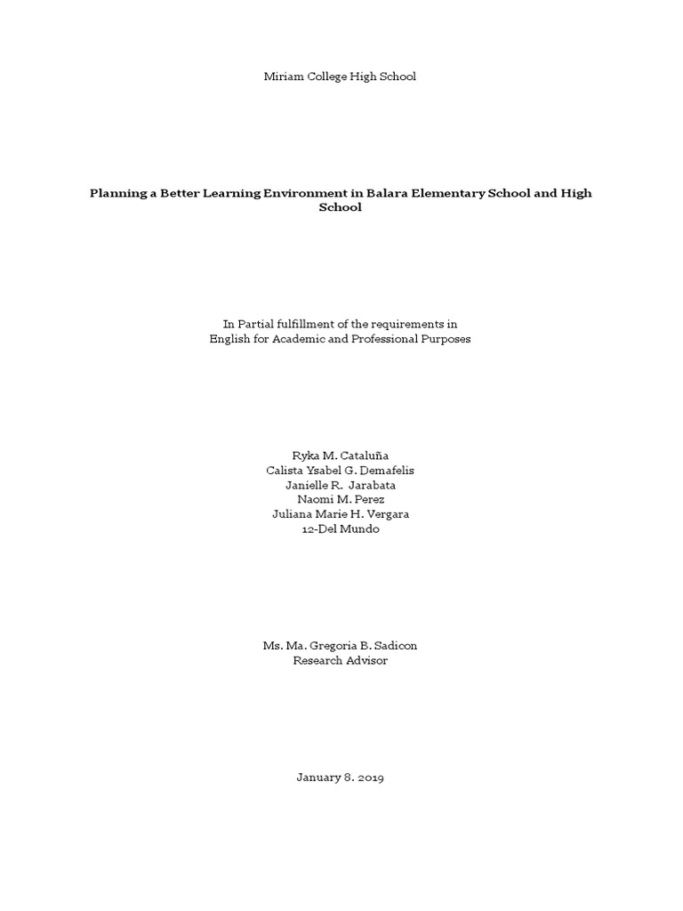 EAPP Concept Paper | PDF | Learning Theory (Education) | Classroom