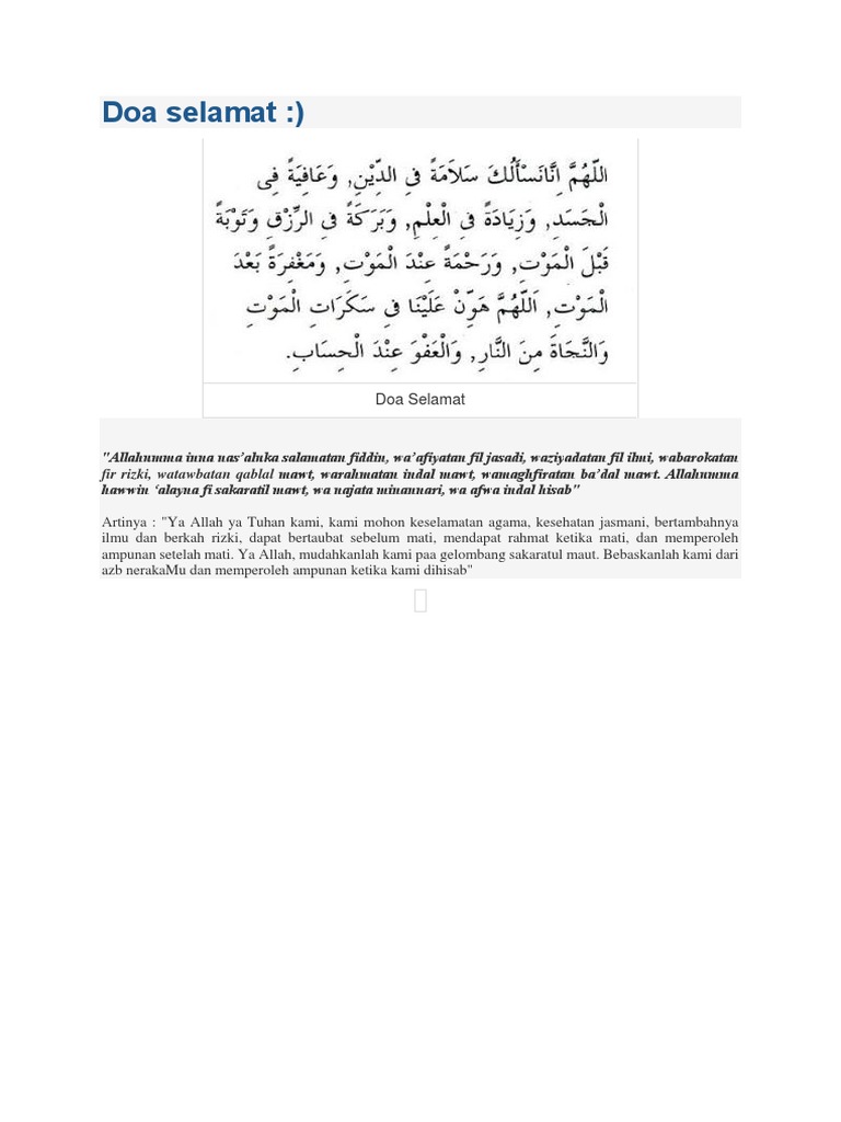 Doa Selamat | PDF
