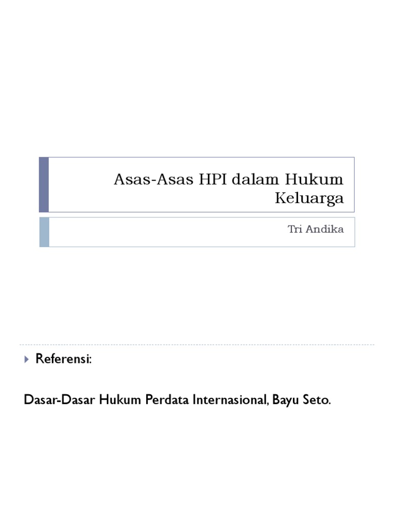Asas-Asas HPI Dalam Hukum Keluarga | PDF | Ilmu Sosial | Hukum