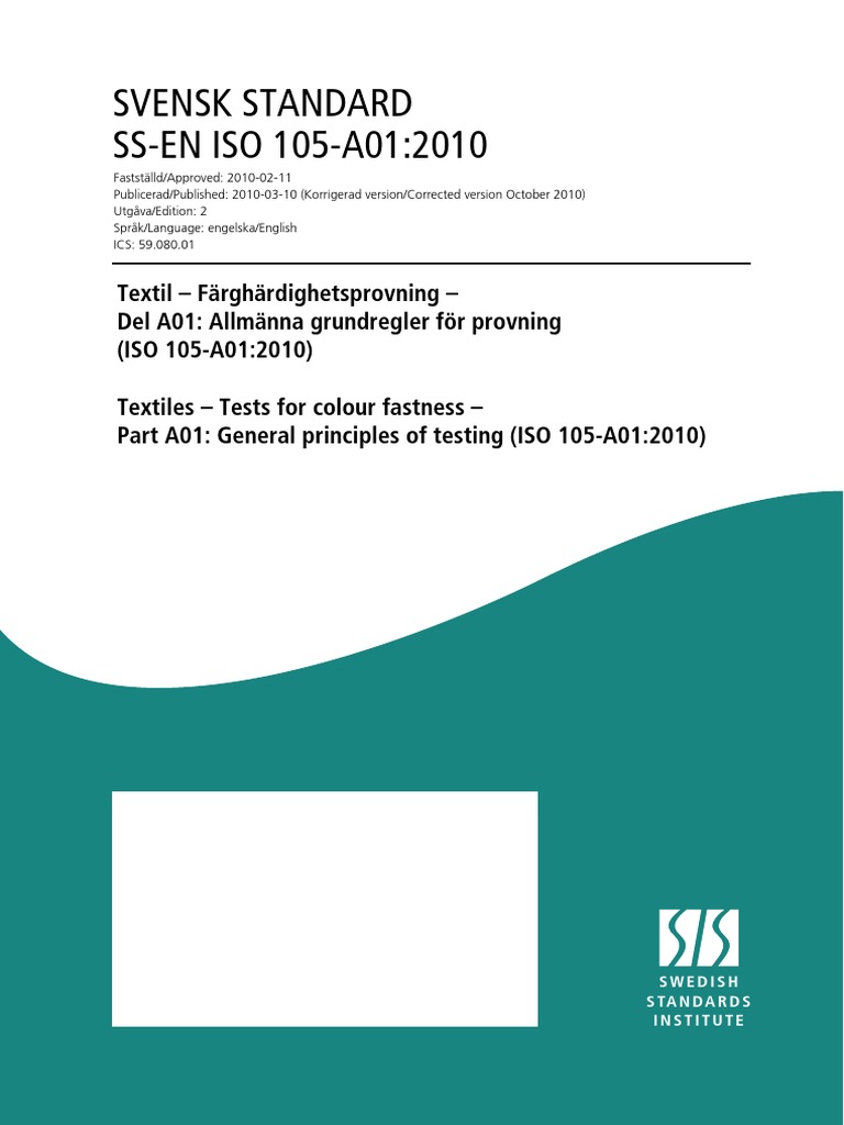 SS en Iso 105 A01 2010 en PDF | PDF