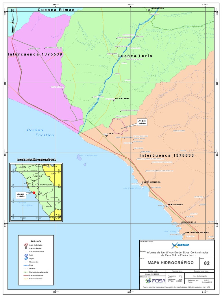 Mapa Hidrografico de La Planta Lurin - EXSA | PDF | Naturaleza