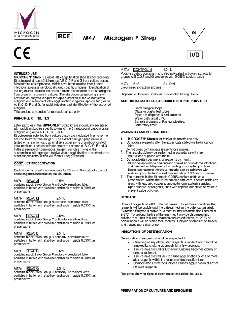Slidex Strep | PDF | Streptococcus | Chemistry