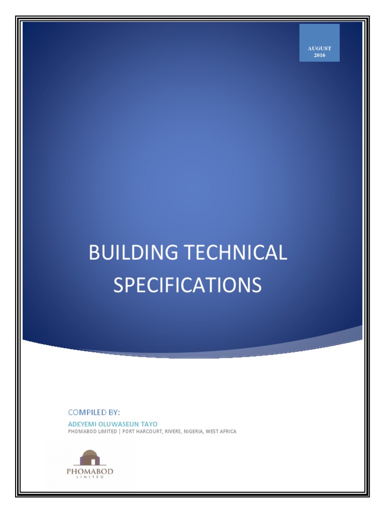 Building Technical Specifications by Ade | PDF | Concrete ...