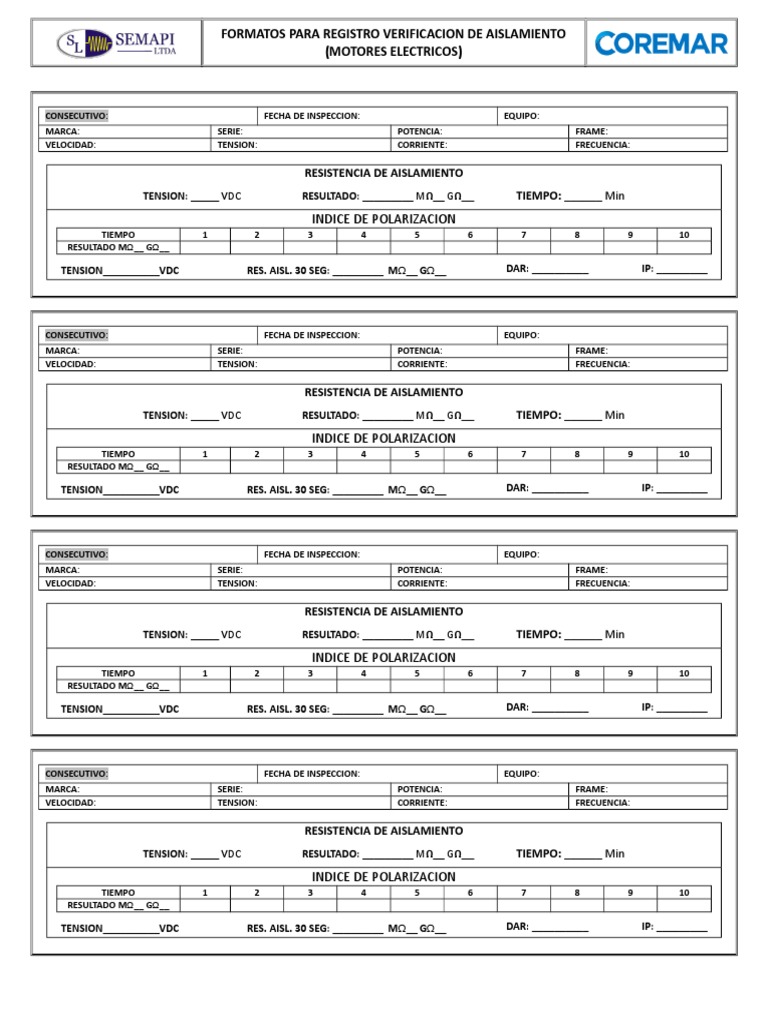 Formato Motores Electricos | PDF | voltaje | Electricidad