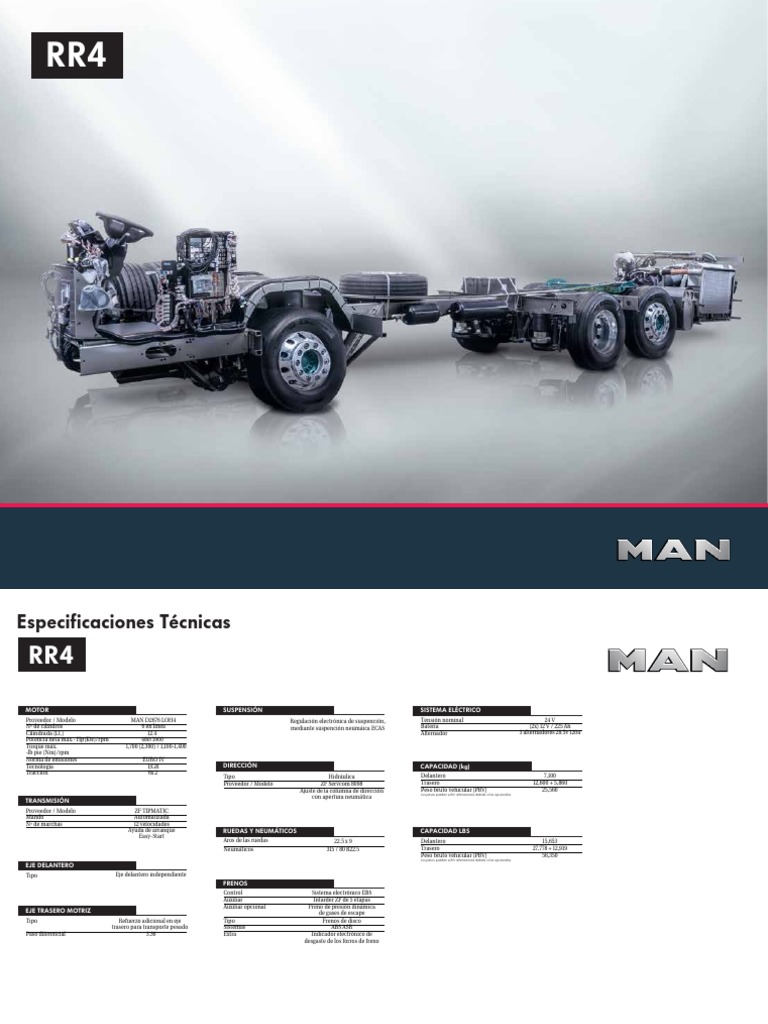 Ficha Tenica de BUS MAN - RR4 | PDF | Eje | Vehículos