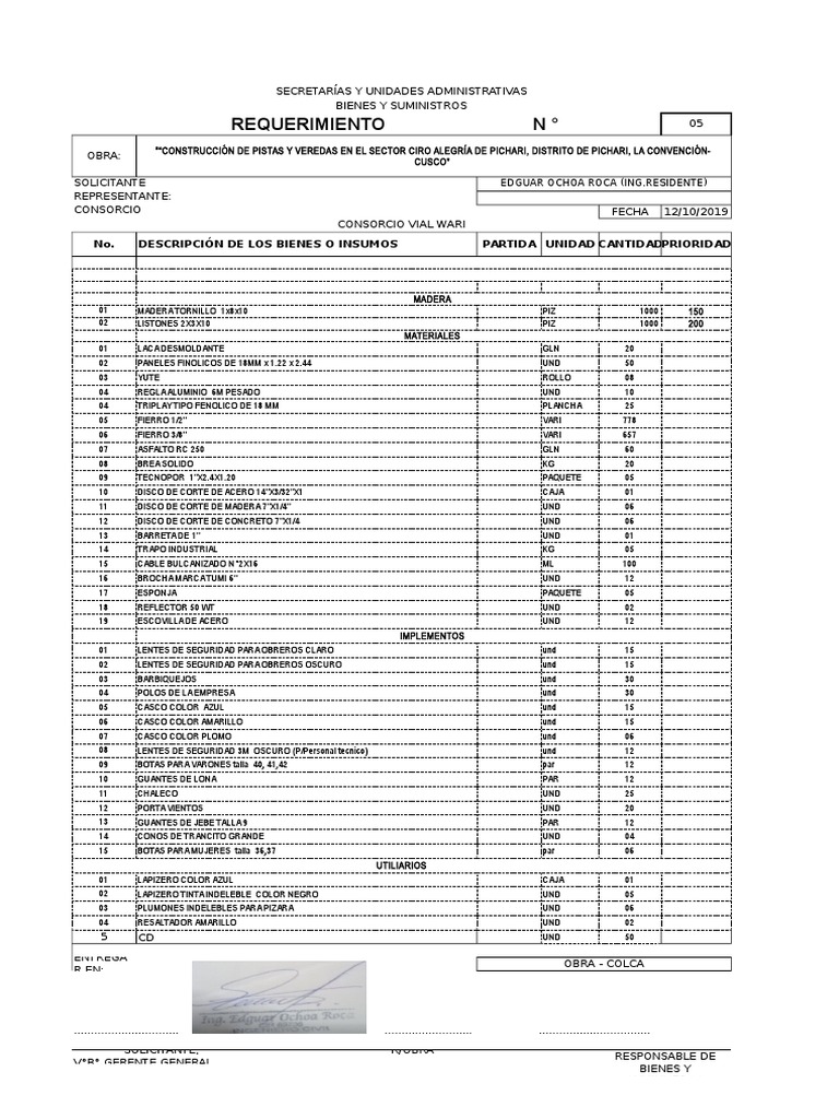 Requerimiento 04 | PDF | Rieles | Materiales de construcción