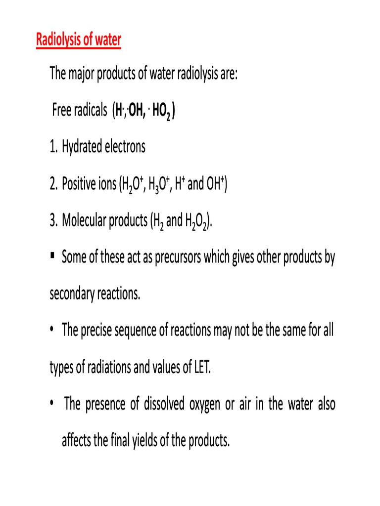Radiolysis of Water | PDF | Solvation | Dosimetry