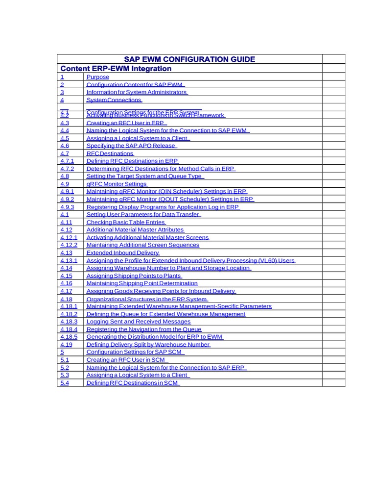 SAP EWM Configuration Guide Overview | PDF | Warehouse | Systems ...