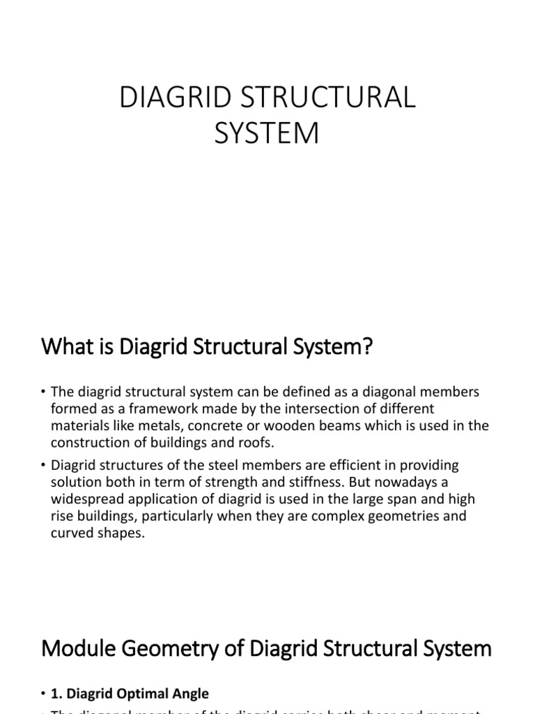 Diagrid Structural System | PDF | Stiffness | Beam (Structure)
