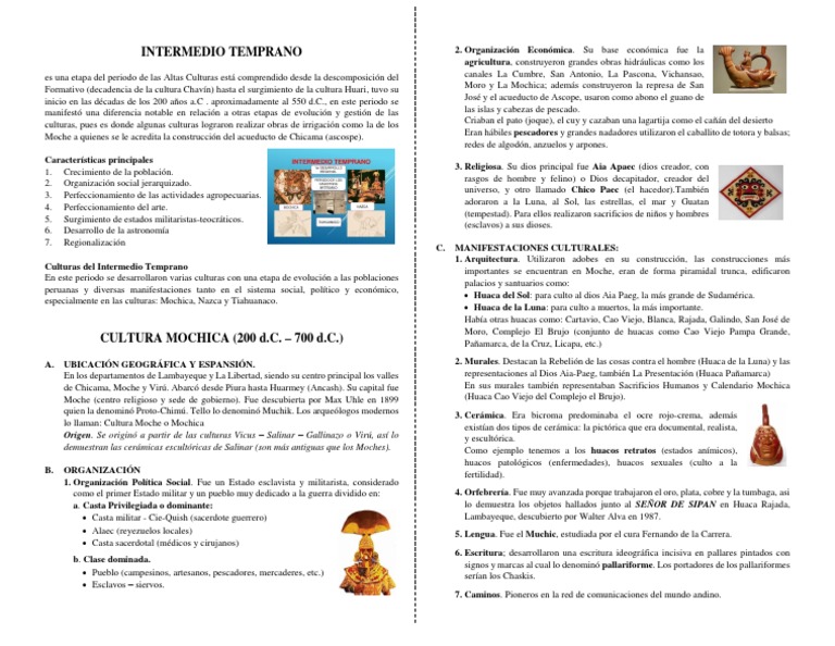 Culturas del Intermedio Temprano en Perú | PDF | Cultura (general ...