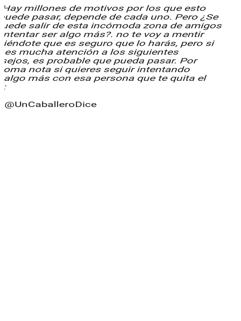 Cómo salir de la zona de amigos | PDF