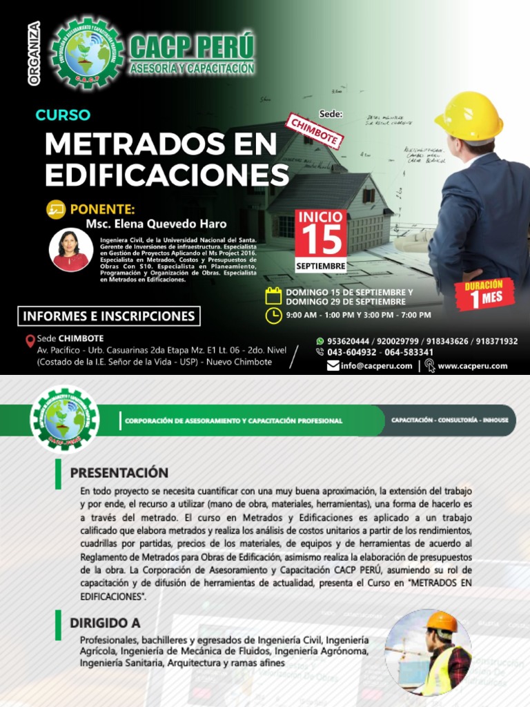 METRADOS EN EDIFICACIONES HFjOZ5G CUqtmW1 PDF | PDF | Salón de clases | Sectores Economicos