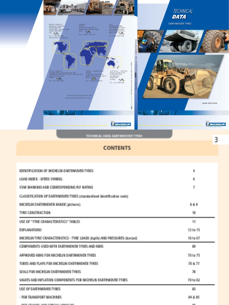 Data Book 2009 Michelin Otr | PDF | Tire | Loader (Equipment)