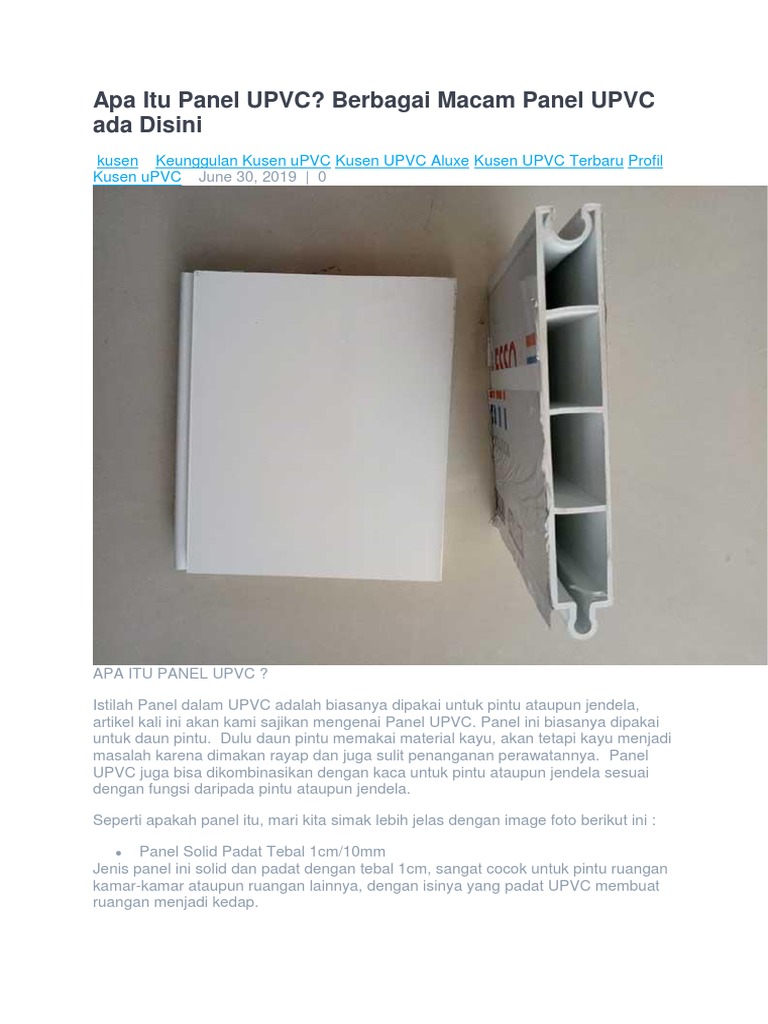 Apa Itu Panel UPVC | PDF