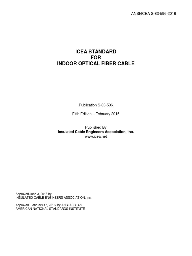 ANSI/ICEA | PDF | Optical Fiber | Coaxial Cable