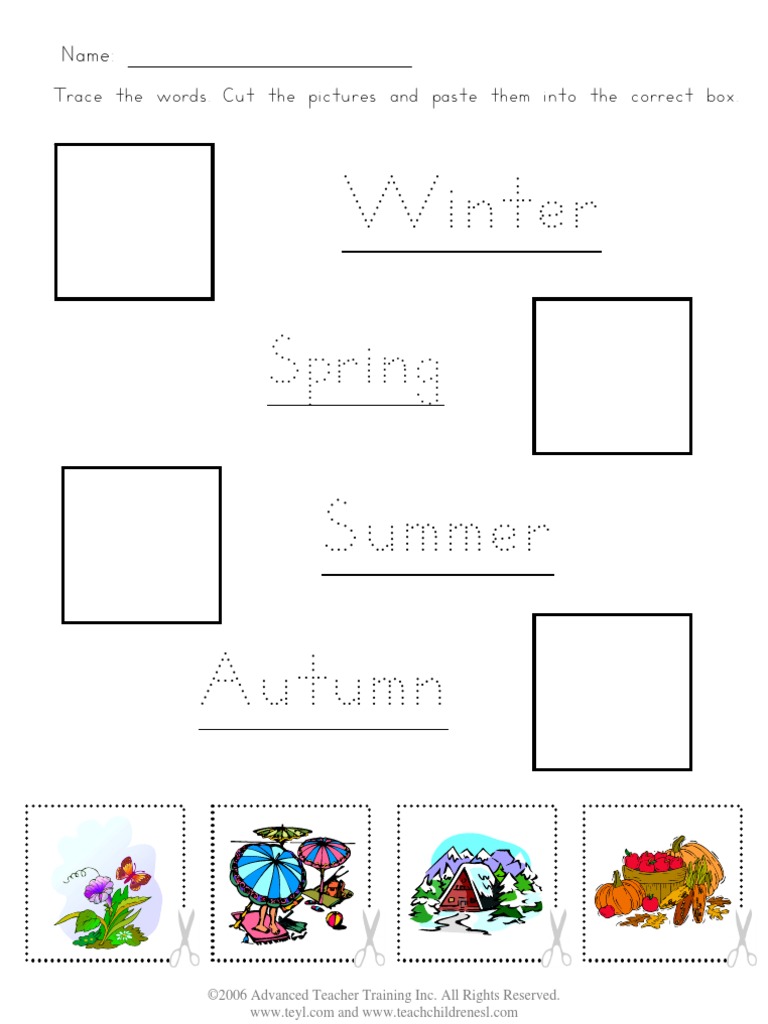 The Seasons Cut and Paste PDF | PDF | Language Arts & Discipline