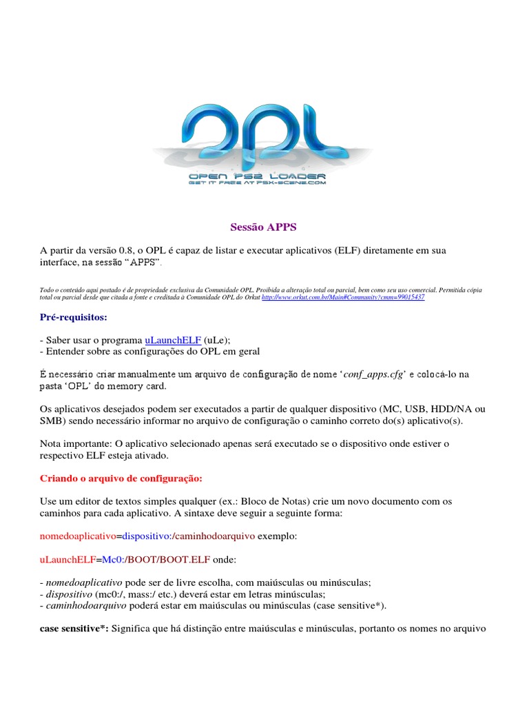 Configurando e utilizando a sessão APPS no OPL para executar ...