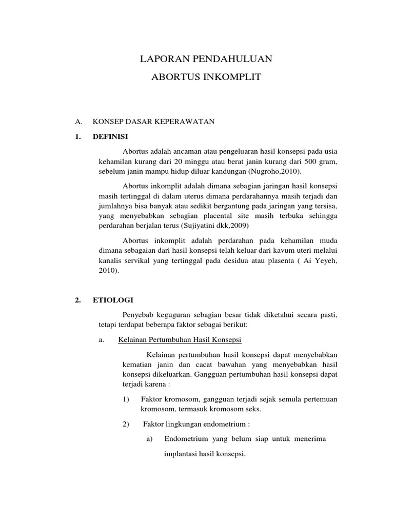 LP Abortus Inkomplit | PDF