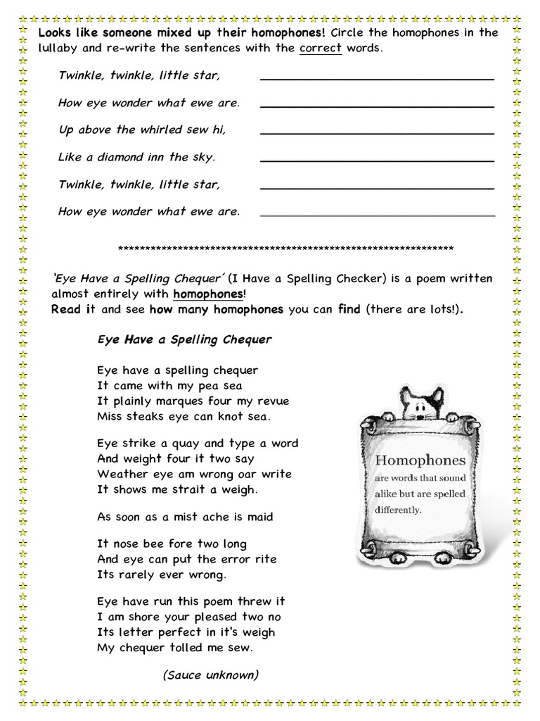 Homophones Worksheet | PDF | Linguistics