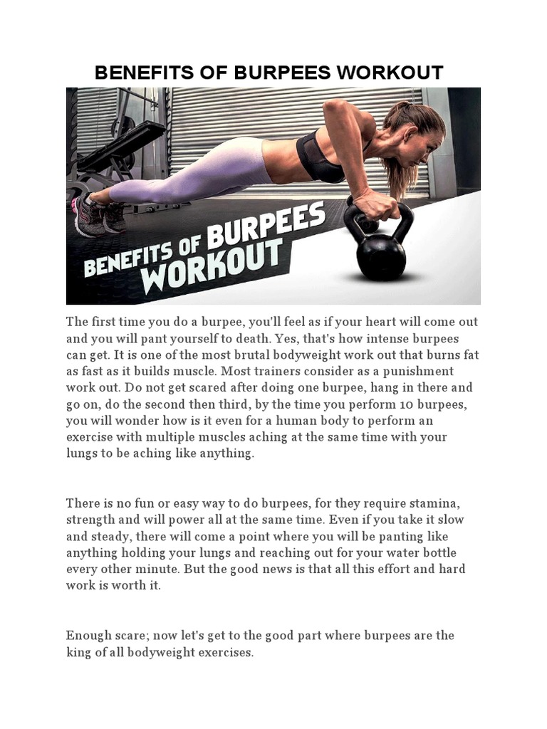 Benefits of Burpees Workout (DMoose Fitness) | PDF | Aerobic Exercise ...