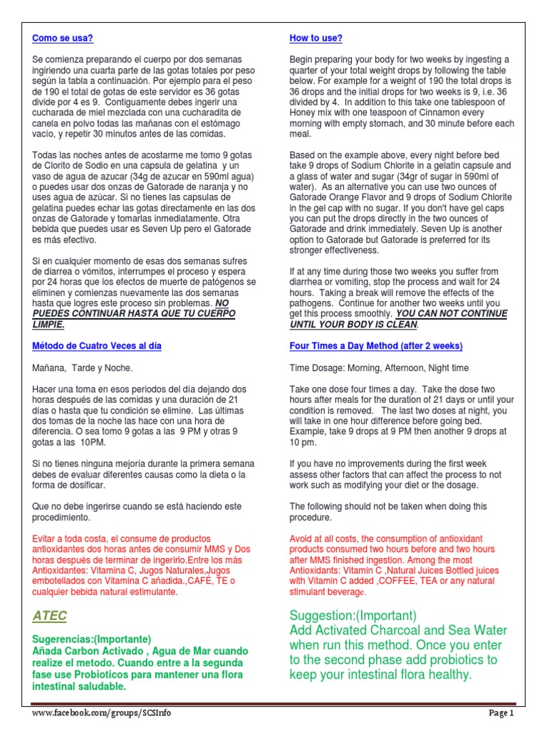 Protocolo de MMS Sin Activar | PDF | Sustancias químicas | Bebidas