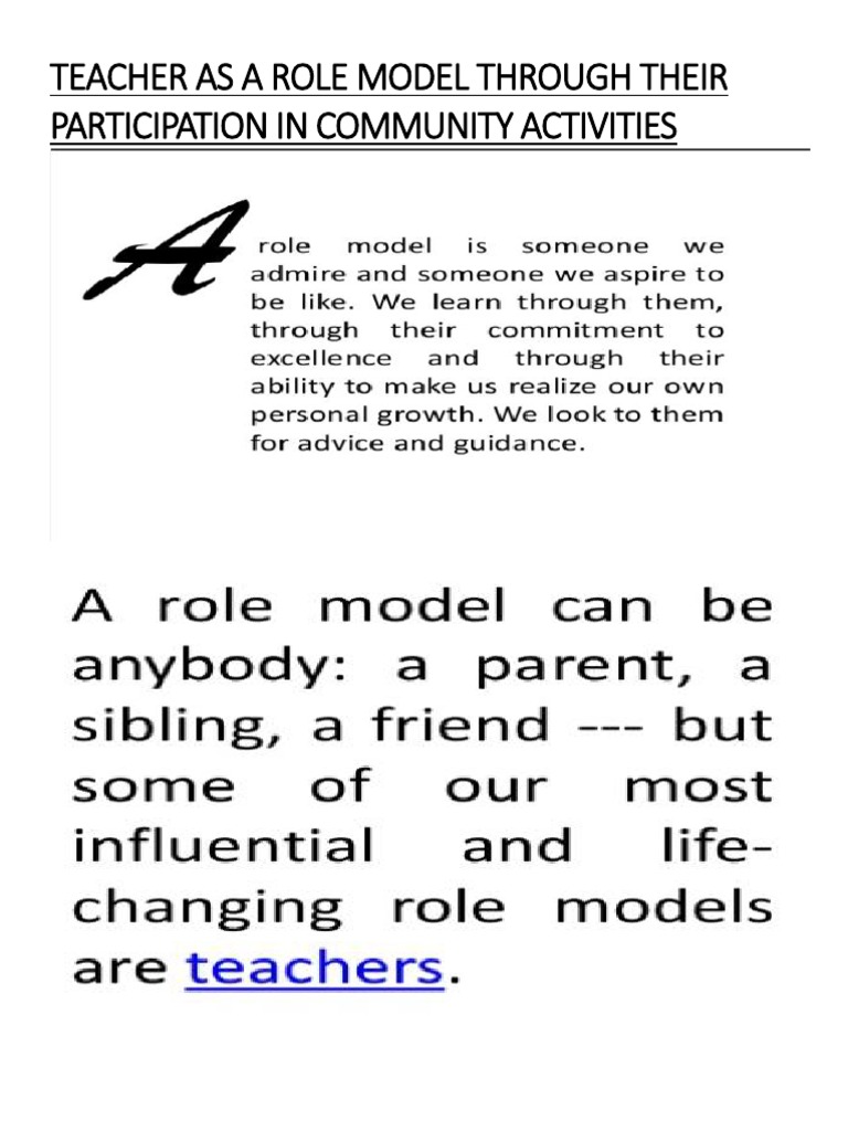 Teacher as a Role Model Through Their Participation in Community ...