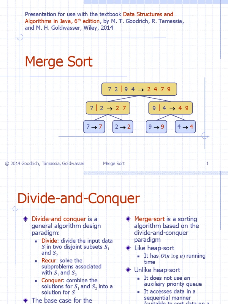 Goodrich 6e Ch12 MergeSort | PDF | Theoretical Computer Science | Algorithms And Data Structures