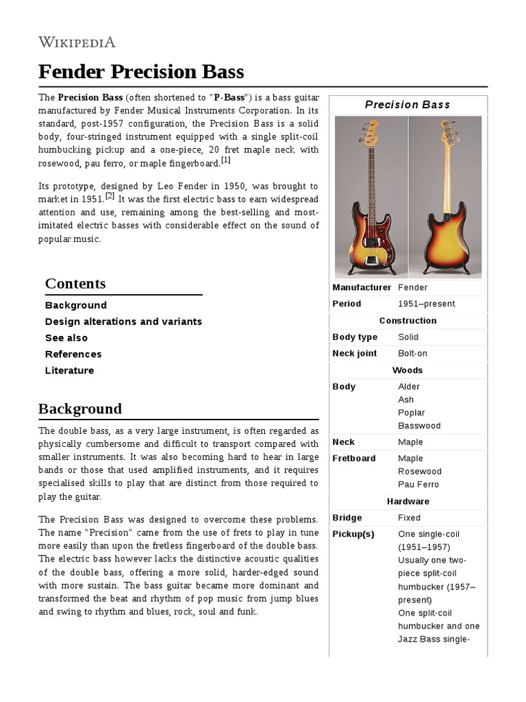 Fender Precision Bass | PDF | Irish Musical Instruments | Celtic ...
