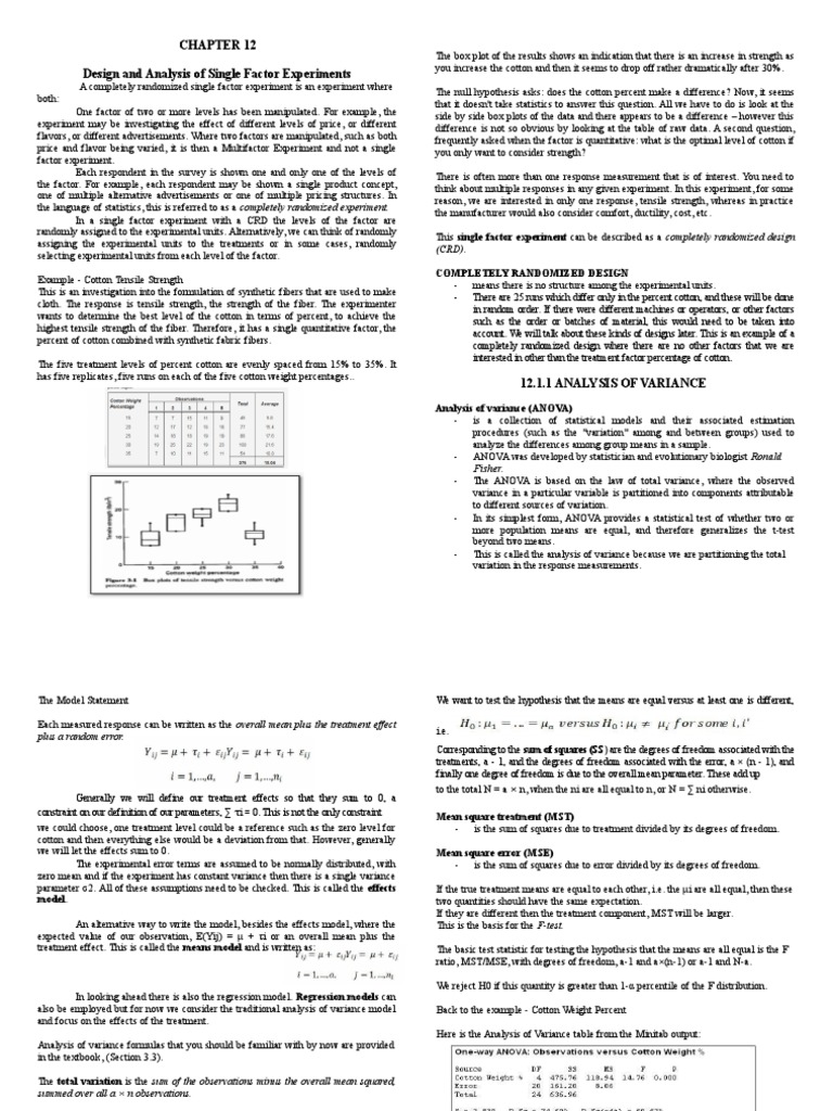 Eda Chapters 12 and 13 | PDF | Analysis Of Variance | Degrees Of ...