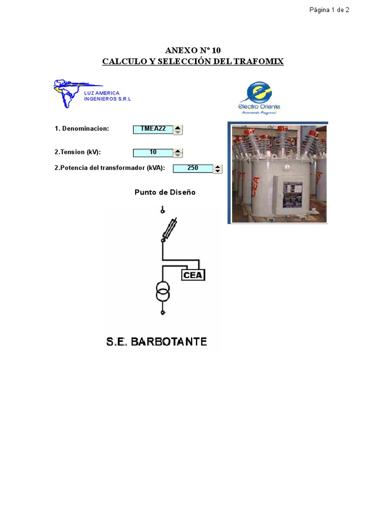 Calculo de Trafomix | PDF