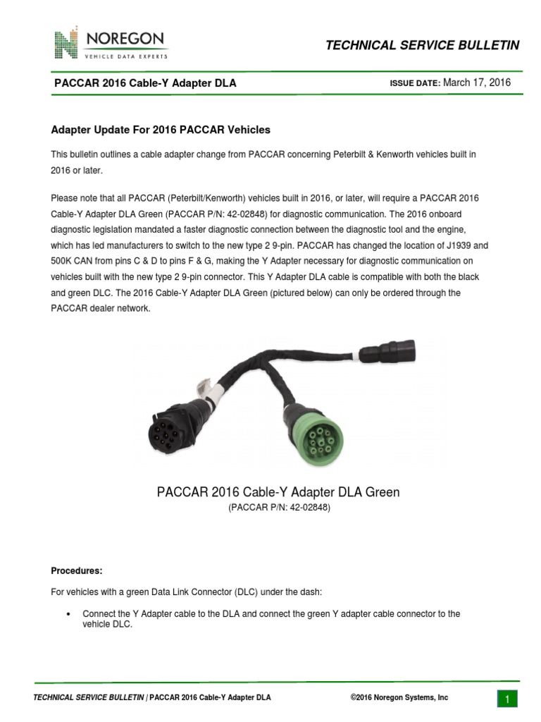 PACCAR Y Cable PDF | PDF