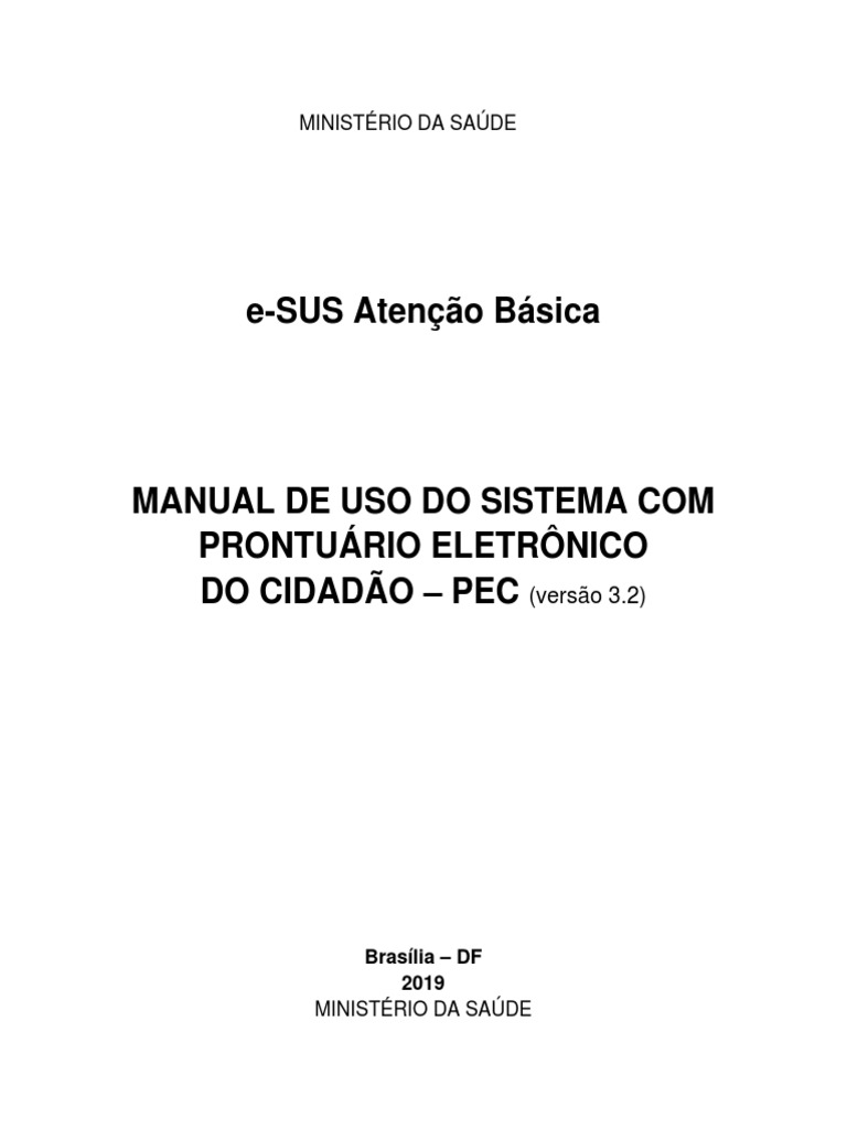 Manual Pec 3 2 PDF | PDF | Prontuário eletrônico | LGBT