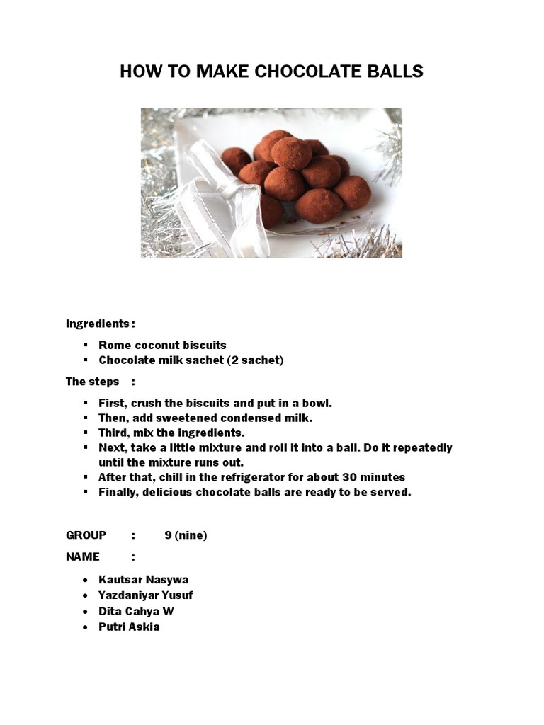 How To Make Chocolate Balls | PDF