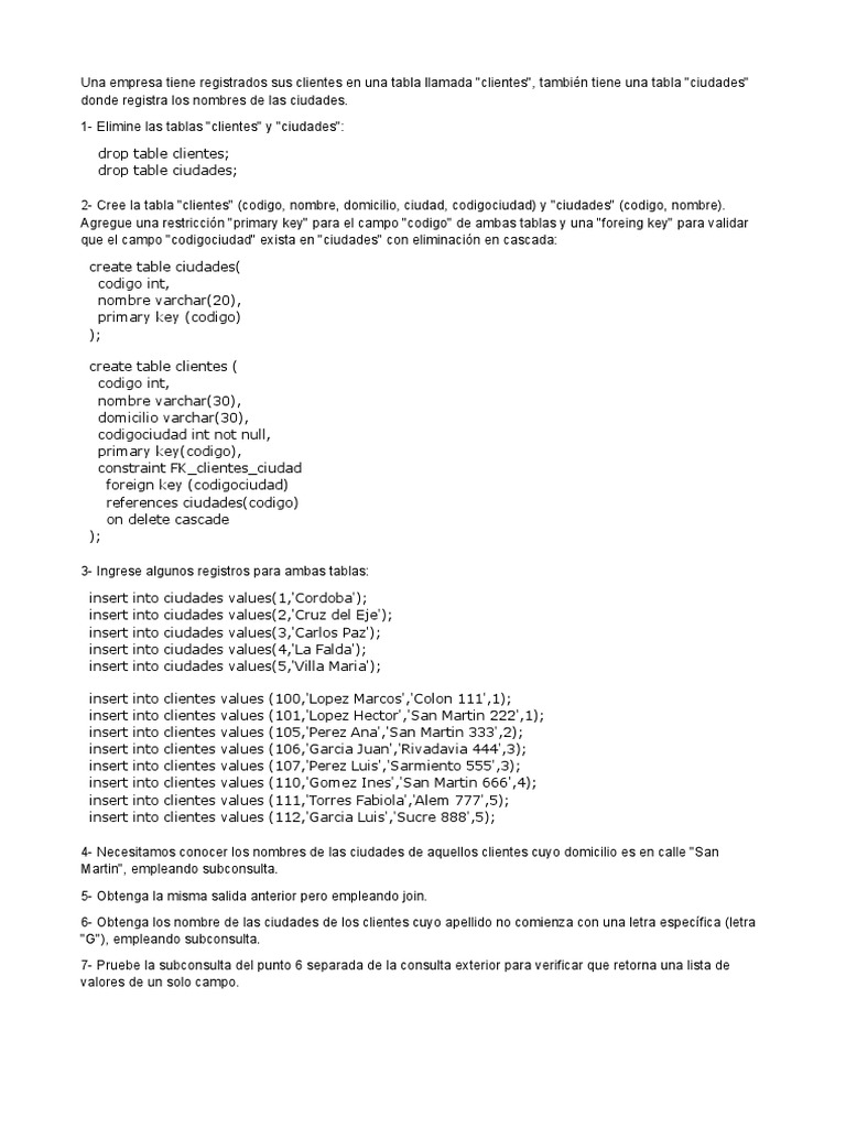 Ejercicio SQL 3 | PDF