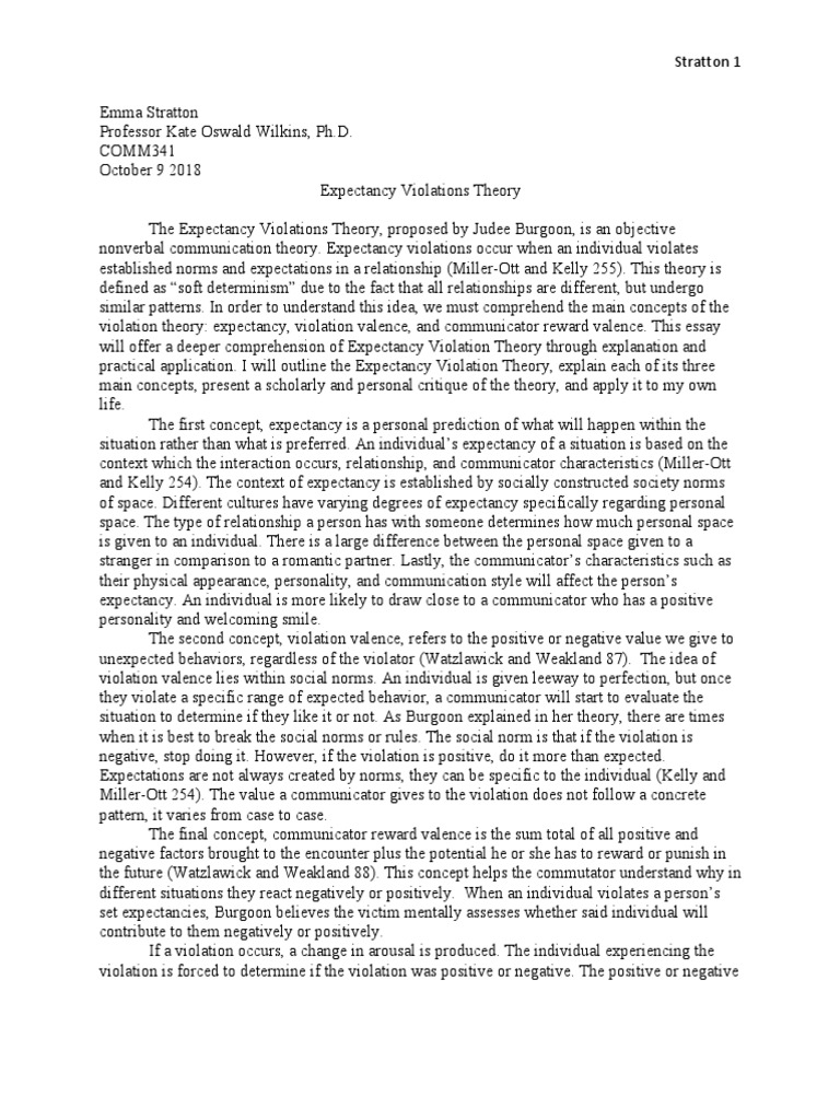Theory Paper - Expectancy Violations Theory PDF | PDF | Scientific ...