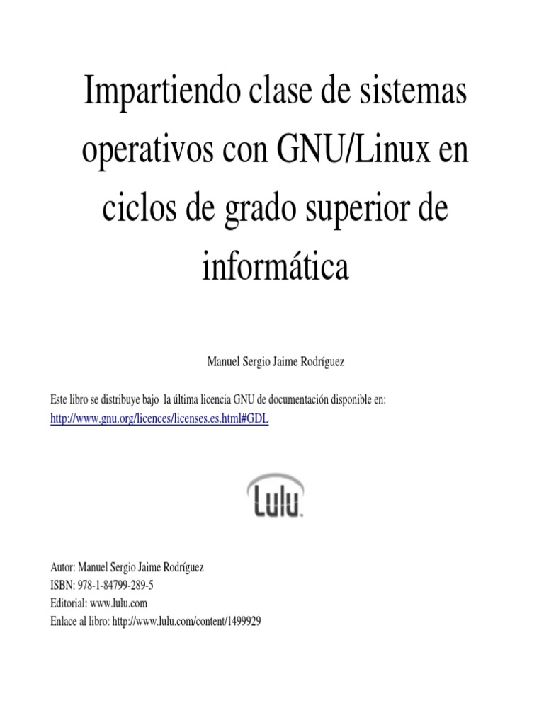 Impartiendo Clase de Sistemas Operativos Con GNU-Linux PDF | PDF | Sistema de archivos | Archivo ...