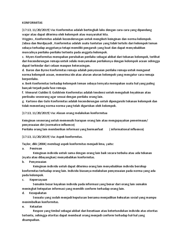 KONFORMITAS REMAJA DAN PENGARUHNYA TERHADAP PERILAKU | PDF