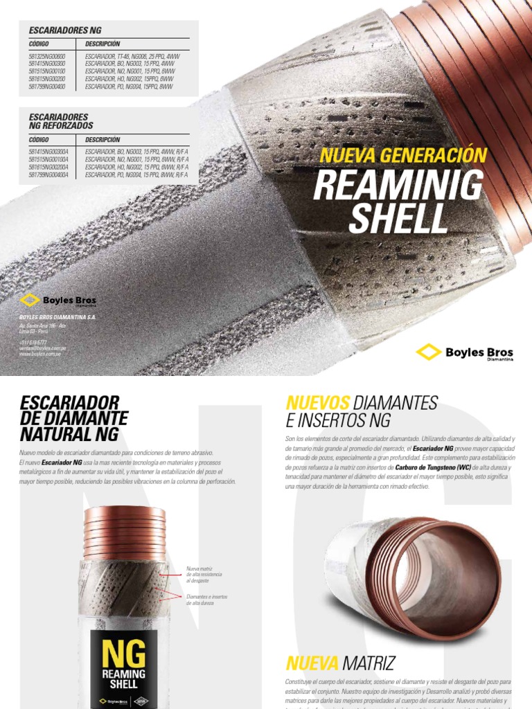 Brochure Reaming Shell NG | PDF | Diamante | Tungsteno
