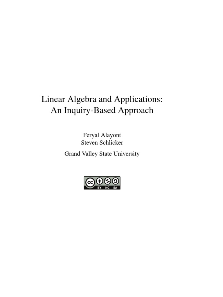 Linear Algebra and Applications - An Inquiry-Based Approach | PDF ...