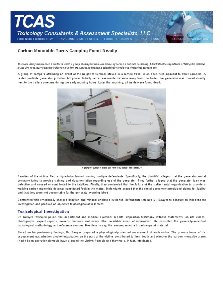 Toxicology Case Studies Carbon Monoxide | PDF | Toxicology | Carbon ...
