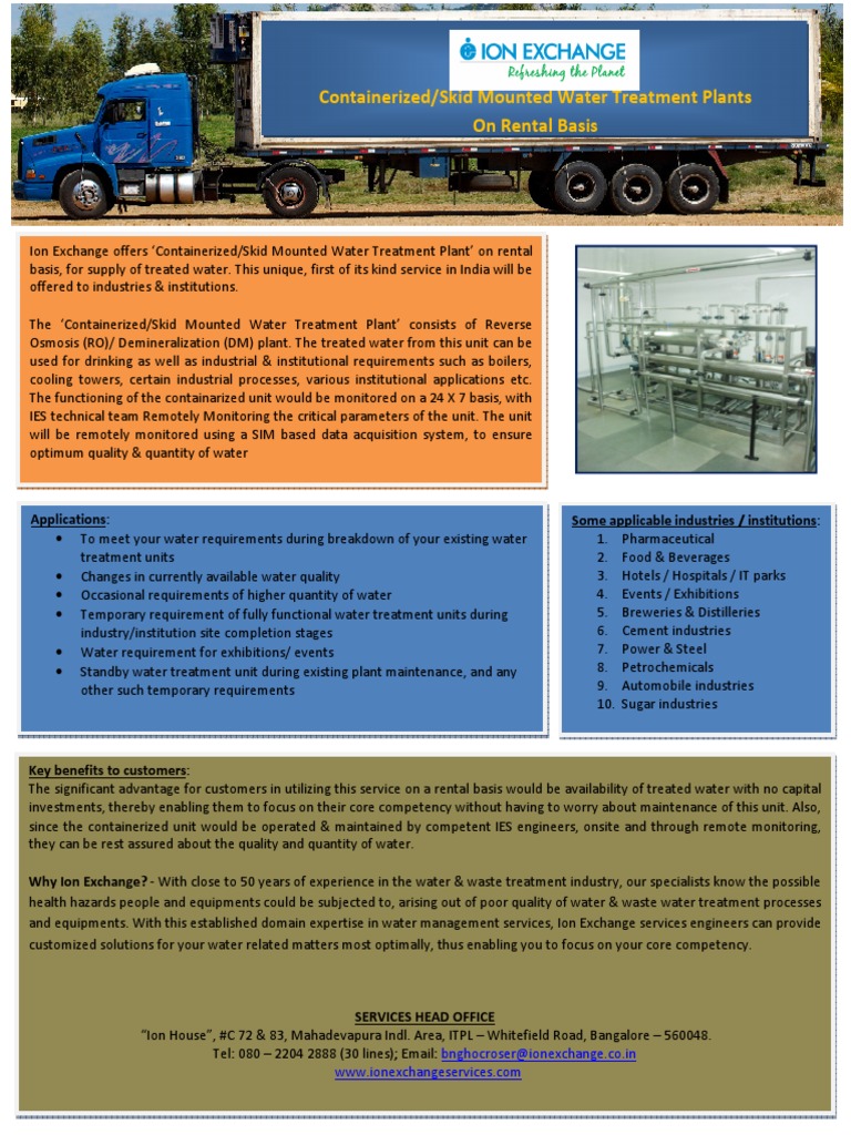 CWTP Brochure | PDF | Water Treatment | Ion Exchange